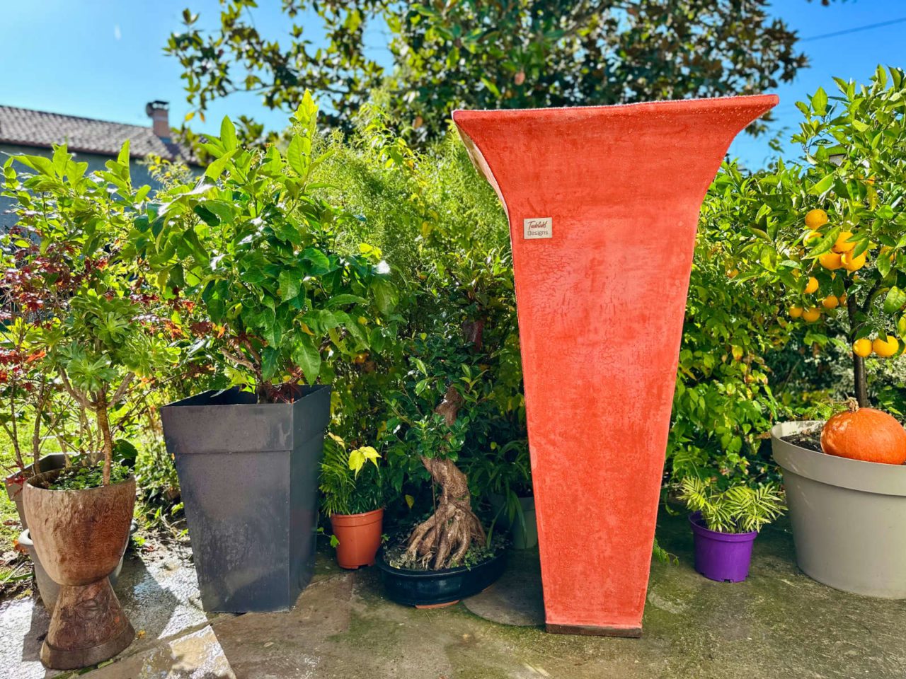 Le Baroque - Pot en Tadelakt rouge - Tadelakt Designs