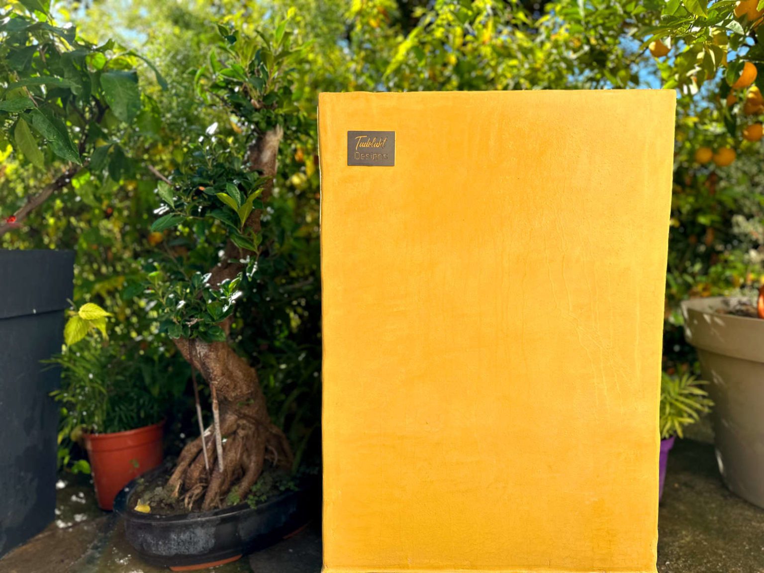 Pot en Tadelakt jaune Le Safran - Tadelakt Designs
